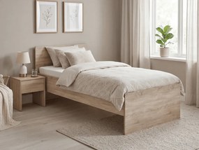 Postel ELISA 90 x 200 cm, dub sonoma Matrace: Matrace Coco Maxi 20 cm, Rošt: Bez roštu