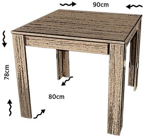 Jídelní stůl Single 90 cm dub