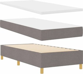 Postel s boxspringem s čelo Taupe 100 x 200 cm textil 3339676