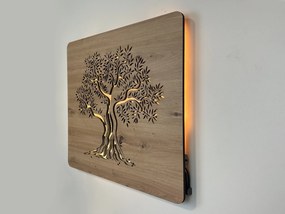 Li-Go "Olivovník" světelný obraz 230V 62x62 cm provedení povrchu: ořech
