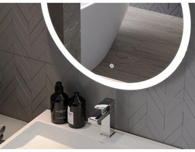 Mexen Oro, kulaté LED podsvícené koupelnové zrcadlo 90 cm, 6000K, topná podložka proti zamlžování, 9824-090-090-611-00