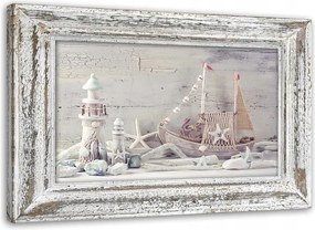 Obraz na plátně, Památky od moře shabby chic 60x40