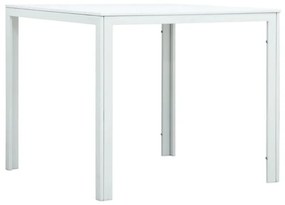 Konferenční stolek bílý 78 x 78 x 74 cm HDPE dřevěný vzhled,  47881 HangarStore.cz