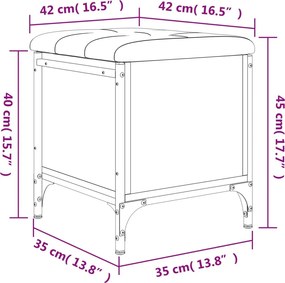 vidaXL Úložná lavice 42 x 42 x 45 cm kompozitní dřevo [835135] Barva: hnědý dub
