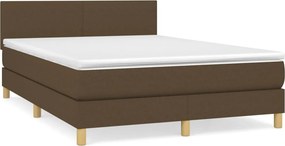 Box spring postel s matrací tmavě hnědá 140x190 cm textil 3140452