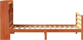 Postel s knihovnou bez matrace hnědá 75x190 cm masivní borovice 3321948