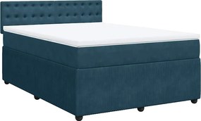 Box spring postel s matrací modrá 140 x 200 cm samet 3287774