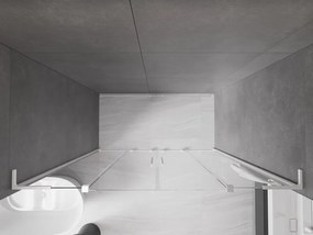 Mexen Velar L Duo, posuvné sprchové dveře do otvoru 180 cm, 8mm čiré sklo, bílá matná, 871-180-003-02-20