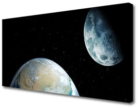 Obraz na plátně Měsíc Země Vesmír 100x50 cm