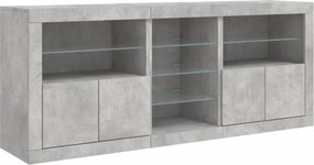 Příborník s LED osvětlením betonově šedý 181,5 x 37 x 67 cm 3209040
