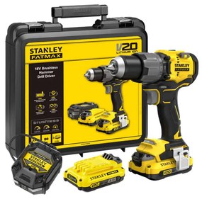 Stanley - 18V AKU vrtačka s příklepem, 2x aku 2,0 Ah Li-Ion, nabíječka SFMCD726D2K-QW