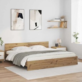 Rám postele s čelo Artisanový dub 200 x 200 cm Kompozitní dřevo 3403602