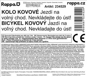 RAPPA Horské kolo žluté / Volný chod / 20 cm