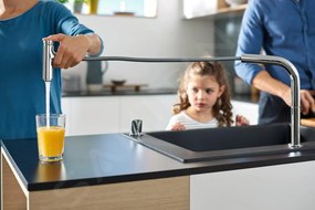 Hansgrohe M71, dřezová baterie M7119-H200 s výsuvnou sprškou, 2-otvorová instalace, sBOX, vzhled nerezový 73804800