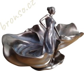 Dekorační mísa s tančící ženou – elegantní bronzovaná socha ve stylu Art Deco, Veronese AN10014A4