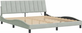 Rám postele s LED osvětlením bez matrace Hanko světle šedý 180 x 200 cm samet 3213793