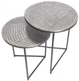 Konferenční stolek Elements Crocodile set 2ks 40cm stříbrná/ 43494
