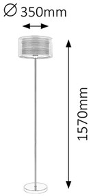 Rabalux ANASTASIA stojanové svítidlo max. 1x60W | E27 - hnědá, chrom
