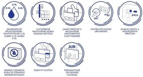 Cersanit City, System50 PNEU podomítkový rám + závěsná wc mísa City Square CleanOn + černé tlačítko Circle, S701-777
