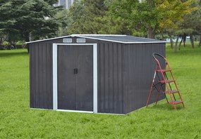 Plechový zahradní domek na nářadí, šedá / bílá, 2,6x3, 1m, HAMAL TYP 3