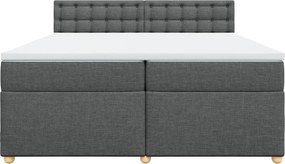 Box spring postel s matrací tmavě šedá 200x200 cm textil 3286802