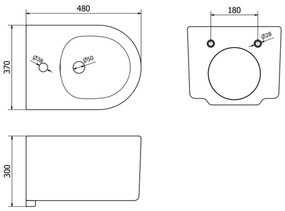 Mexen SOFIA závěsný bidet, 48 x 36 cm, bílá, 35544800