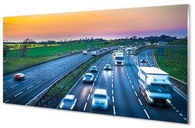 akrylový obraz Car silnice nebe 125x50 cm
