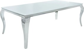Jídelní stůl Rococo 200 cm bílá / stříbrná