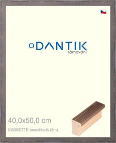 DANTIK rámeček 40x50 | KASSETTE tmavěšedá (Plexi Čiré)
