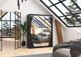Posuvná skříň se zrcadlem a LED osvětlením ALEN 150