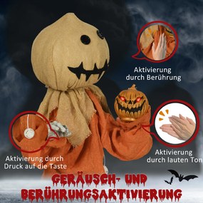 HOMCOM Strašák Halloween dekorace, pohyblivý, vydává zvuky, na baterie