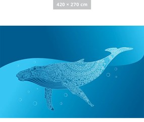 dětská obrazová tapeta velryba 03 Velikost: 420 × 270 cm