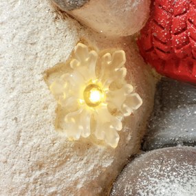 HOMCOM Skřítek se sněhulákem, zahradní trpaslík, 4 LED, na baterie, 25 x 18 x 45,5 cm