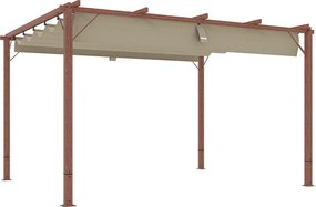 Outsunny Pergola přibližně 3x4m Zahradní altán s magnetickou podložkou, Hliníková terasa, Zahradní altán s nastavitelnou střechou, Samostatná, Ochrana