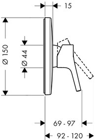 Hansgrohe Talis S - sprchová baterie pod omítku, chrom 72605000