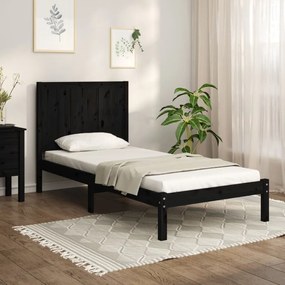vidaXL Rám postele masivní borovice 90 x 200 cm [3105719] Barva: Černá
