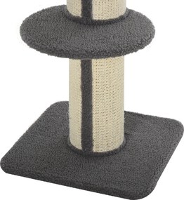 Škrabadlo PawHut pro kočky, stabilní škrabadlo s plošinou, sisal, nosnost 30 kg, šedé, pro aktivní hru a odpočinek | Aosom.de
