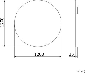 Erga Round, kulaté zrcadlo 120cm, ERG-V01-ROUND-1212-CL