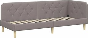 Rohový rám postele Taupe 80 x 200 cm textil 3394106