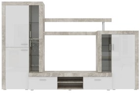 Obývací stěna JERSY A (beton/bílá)