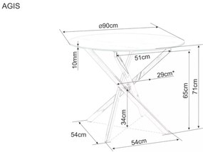 Jídelní stůl Agis 90 cm čirý/chrom