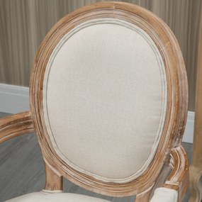 HOMCOM Jídelní židle Kuchyňská židle s imitací lnu, Jídelní židle, Křeslo s opěradlem, Dřevěné nohy, Čalouněná židle do 150 kg, pro Obývací pokoj, Ku…