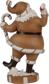 Hnědá vánoční dekorace Santa - 12*9*20 cm
