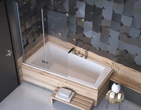 Besco Akrylátová asymetrická vana se sníženým lemem Intima Slim 150x85 (160x90) Barva: Bílá, Rozměry (cm): 150x85, Orientace: Levá