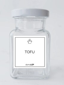 Samolepka na kořenky TOFU bílá 5 × 5 cm základní písmo