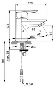 Ideal Standard Tesi - Umyvadlová baterie PICCOLO, bez odtokové garnitury, Chrom, A6568AA