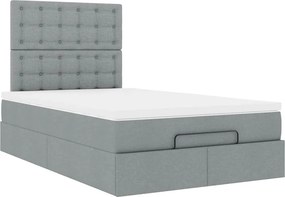 Osmanský rám postele s matrací světle šedá 120x200cm textil 3313313