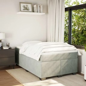 Box spring postel s matrací světle šedá 120x190 cm samet 3285269
