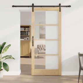 Posuvné dveře ORKDAL Přirozená a černá 93 x 211 cm 3331841