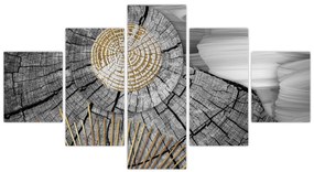 Obraz - Kmen stromu v koláži (125x70 cm)